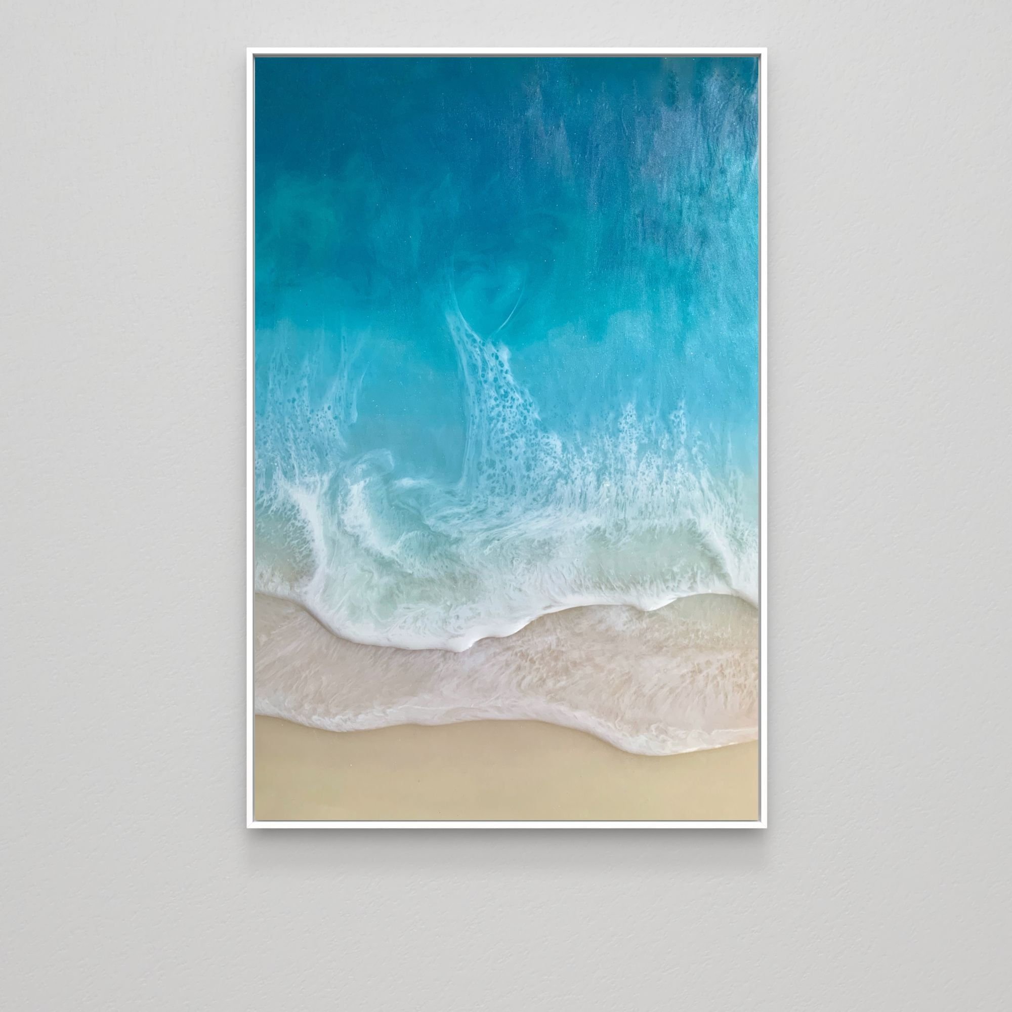 Quadro Decorativo Agua Do Mar Sobre Arreia Imagem Panorâmica
