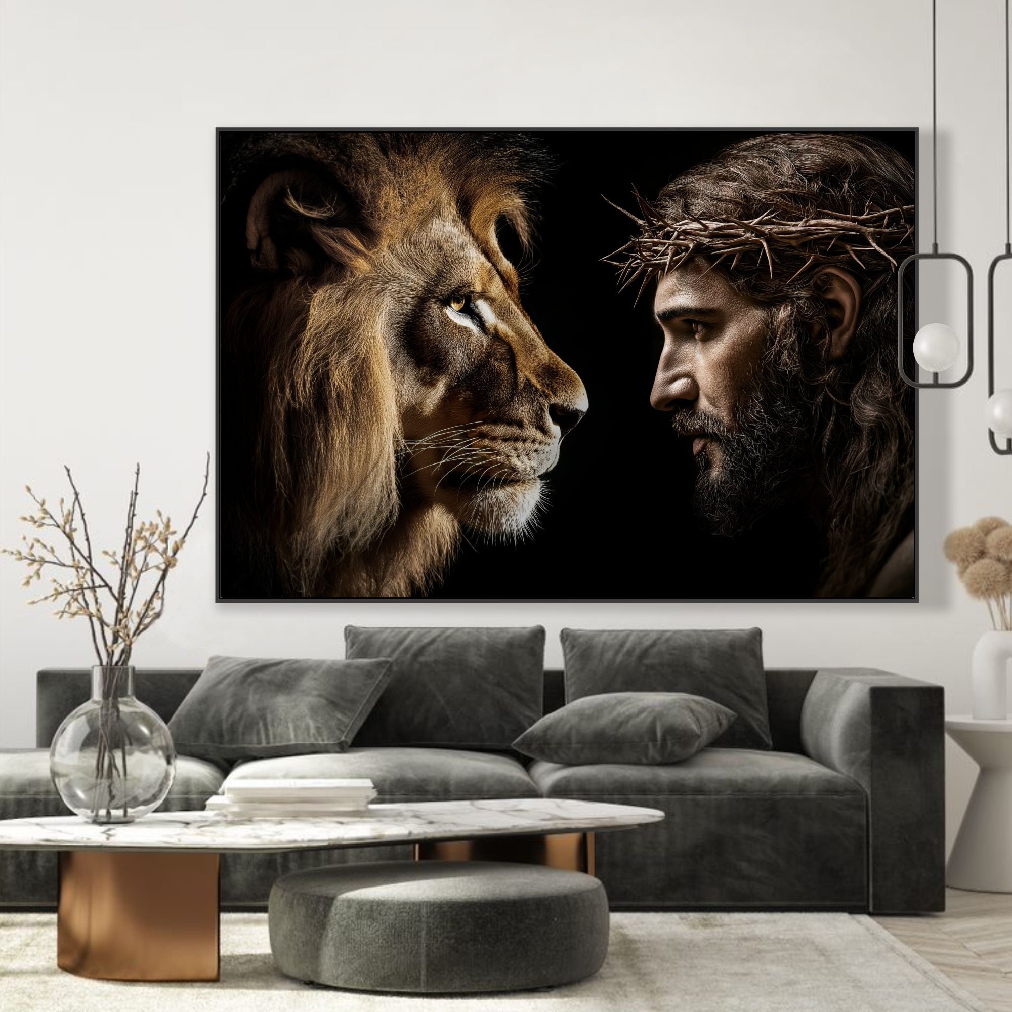 Quadro Decorativo Jesus E Leao, tribo de juda, quadro leao da tribo de ...